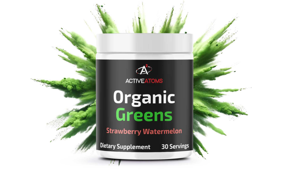 Active Atoms Organic Greens Powder w/ Spirulina and Wheatgrass